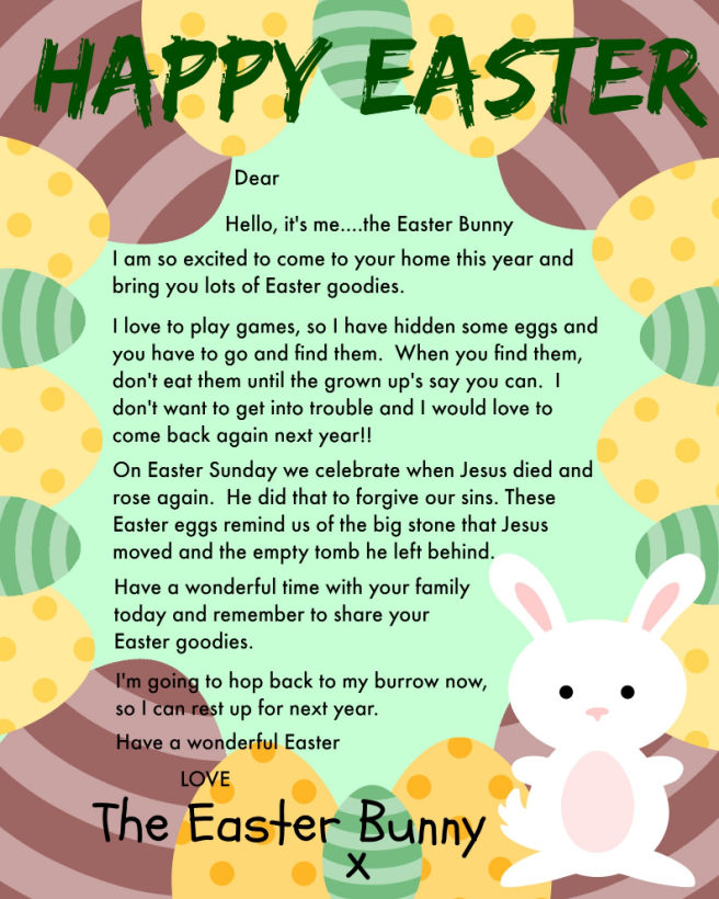 FREE Easter Bunny Letter The Kids Will Love