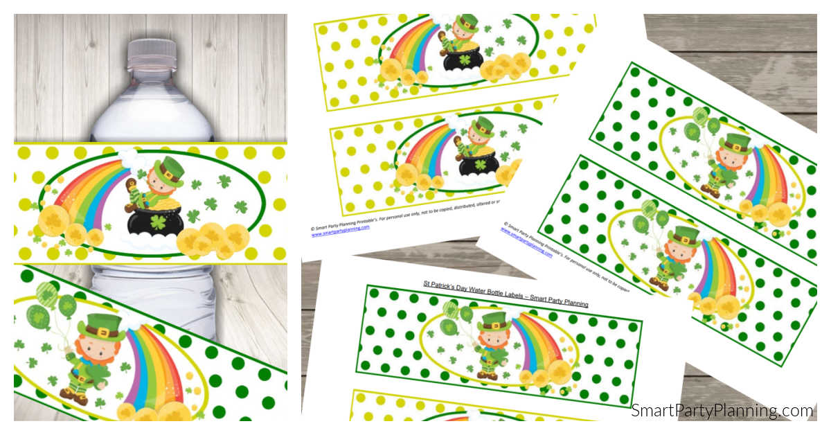 Leprechaun Water Bottle Labels For St Patrick's Day