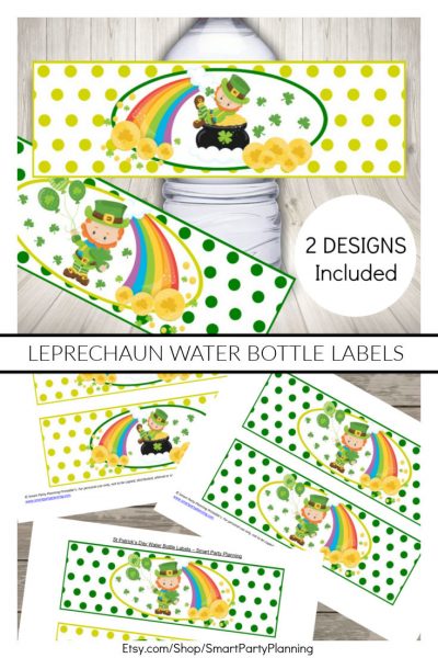 Leprechaun Water Bottle Labels For St Patrick's Day