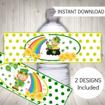 Leprechaun Water Bottle Labels For St Patrick's Day