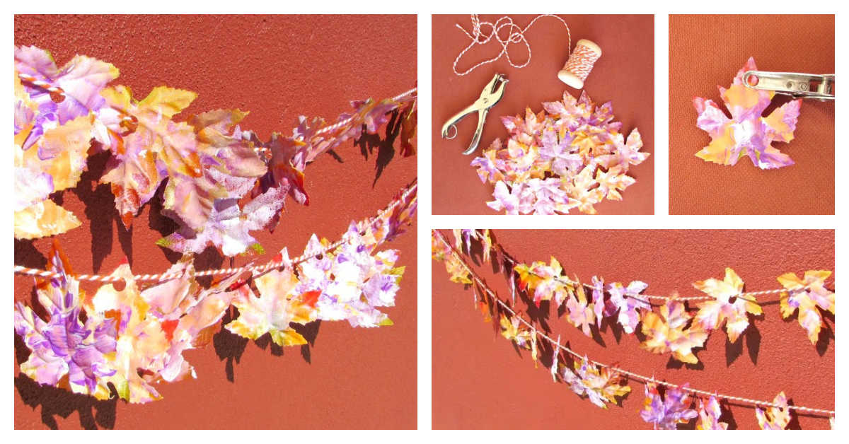 How To Easily Make A Colourful Fall Leaf Garland