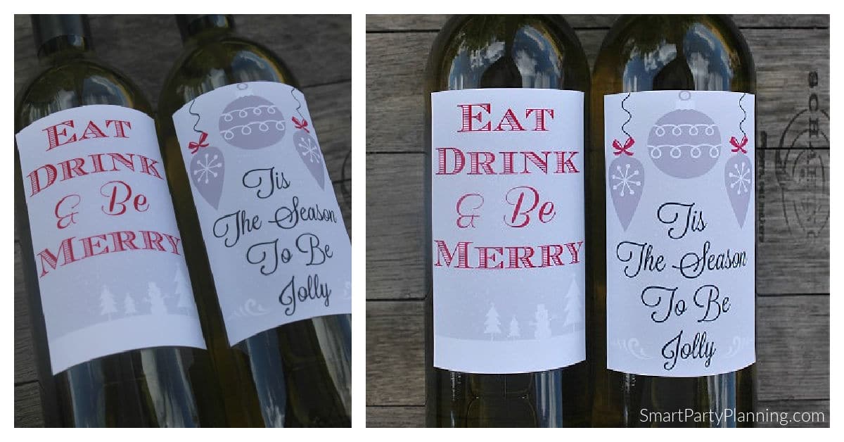 Printable Wine Labels For Christmas