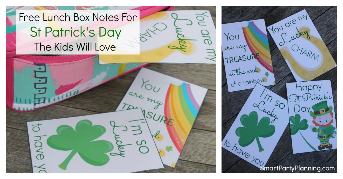 Free Printable Lunch Notes For St Patrick's Day The Kids Will Love
