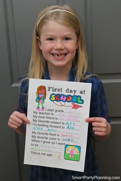 Free First Day of School Questionnaire To Be Cherished Forever